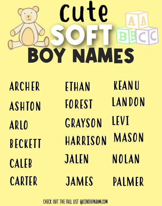  300 Best Soft Boy Names With A Gentle Side Cenzerely Yours
