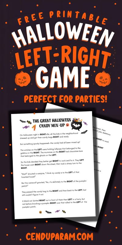 Halloween Left Right Game – Cenzerely Yours